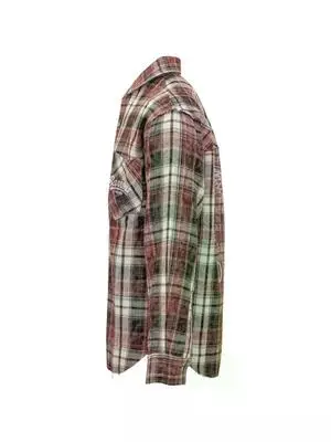 BARROW Check-pattern Graphic-print Shirt