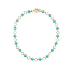 BECKET + QUILL Clover Chain Bracelet - Blue