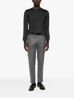 BARBA NAPOLI Crew Neck Long Sleeve Sweater - Grey