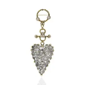 BAYEMEYC Lucente Heart Brooch With Crystals - Gold
