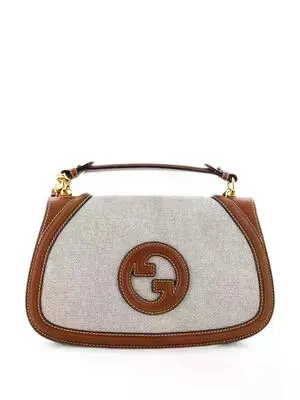 Gucci Blondie Nm Top Handle Bag Canvas With Leather Medium Shoulder Bag - Brown