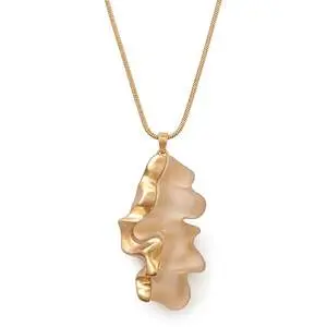 BY OZGE Sculptural Enamel Pendant Necklace - White/gold