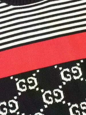 Gucci Gg Jacquard Stripe Crew Neck Sweater