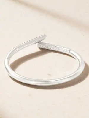 TABAYER Oera 18-karat White And Diamond Bangle
