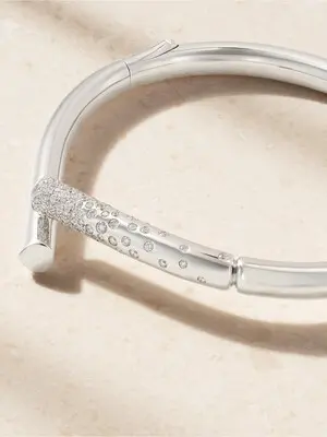 TABAYER Oera 18-karat White And Diamond Bangle