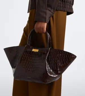 DEMELLIER Croc-effect Leather Top-handle Bag