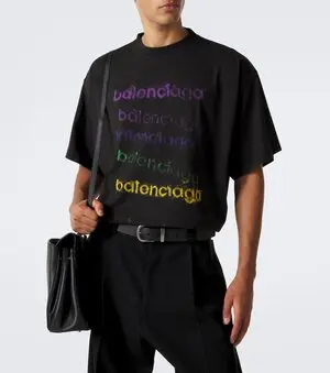 Balenciaga Logo Cotton Jersey T-shirt