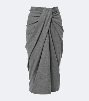 MARANT ETOILE Draped Flannel Midi Skirt