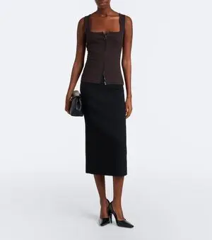 COURREGES Zip-up Cotton Tank