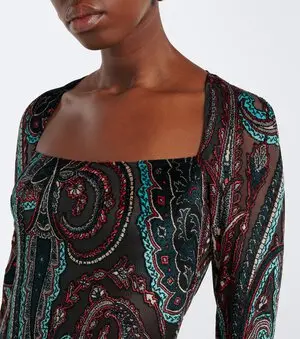 Etro Paisley Embroidered Gown