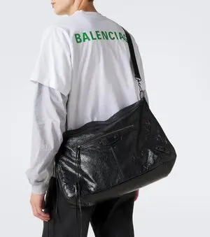 Balenciaga Le City Moto Leather Shoulder Bag
