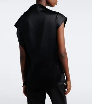 Sportmax Ruffled Silk Satin Top
