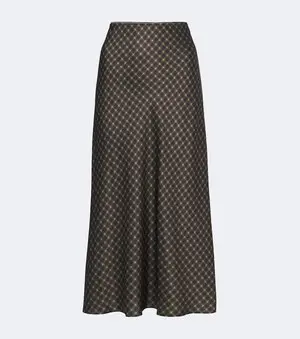 Vince Plaid Satin Slip Skirt