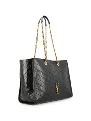 Saint Laurent Niki E/w Suede Leather Tote