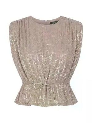 TOCCIN Talon Sequin-embellished Top - Neutrals