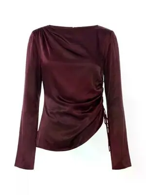 TOCCIN Cilina Ruched Long-sleeve Top - Red