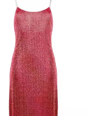 Oseree Feather-trimmed Metallic-effect Maxi Dress