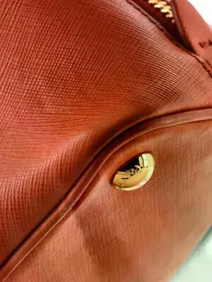 Prada Promenade Bag Saffiano Leather Small Satchel - Orange