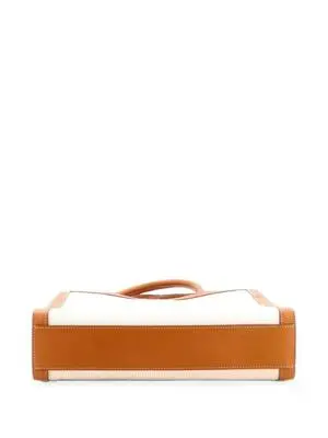 Celine Vertical Cabas Canvas With Leather Small Tote Bag