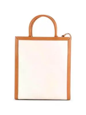Celine Vertical Cabas Canvas With Leather Small Tote Bag