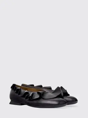 Camper Casi Myra Leather Ballerinas With Ruffles