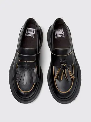 Camper Twins Leather Loafer With Fringes
