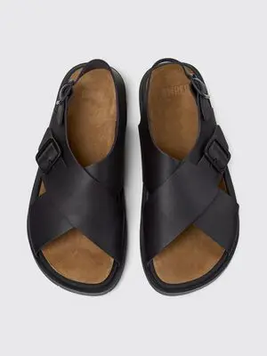 Camper Lluc Leather Sandals - Black