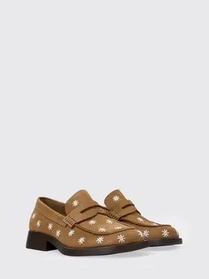 Camper Nubuck Loafers With Embroidered Flowers