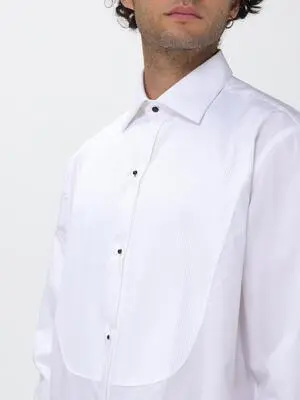 Canali Cotton Poplin Tuxedo Shirt With Plastron And French Collar