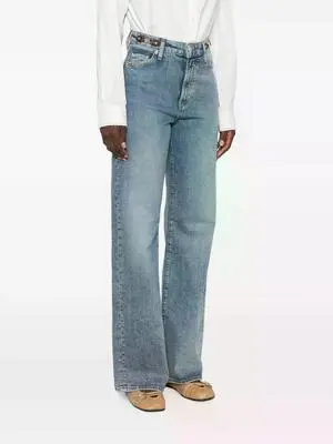 Maje Buckle-detail Straight-leg Jeans