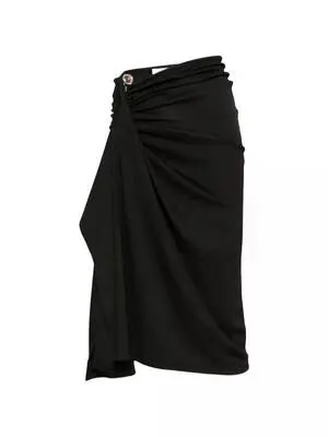 Christopher Esber Droplet Ruched Stone-embellished Midi Skirt - Black