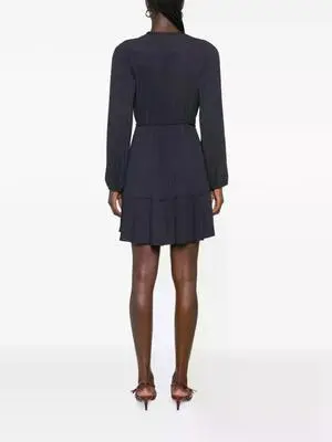 Maje Pleated Tie-fastening Mini Dress - Blue
