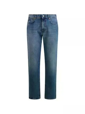 SLOWEAR Faded-effect Straight-leg Jeans - Blue