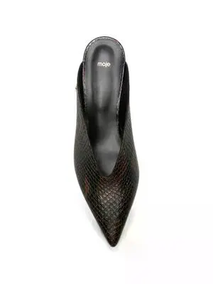 Maje Snake-print Wedge Mules - Brown