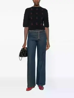 Maje Chain-belt Straight-leg Jeans
