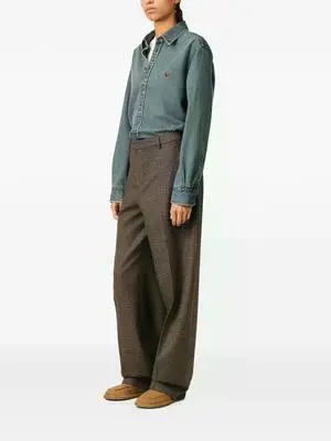AMI Paris Houndstooth Balloon-fit Wool Trousers
