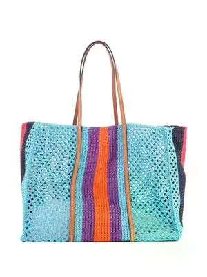 Gucci Interlocking G Web Raffia Large Tote Bag