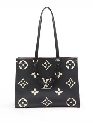 LOUIS VUITTON 2020-2026 Bicolor Monogram Empreinte Giant Onthego Mm Satchel - Black