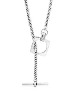 CXC Mini Origins Curb-chain T-bar Necklace - Silver