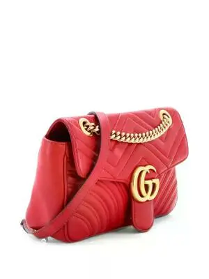 Gucci Gg Marmont Flap Bag Matelasse Leather Medium Shoulder Bag