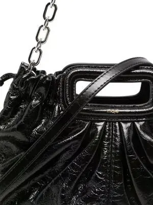 Maje Ruched Leather Shoulder Bag