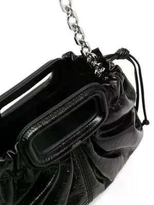 Maje Ruched Leather Shoulder Bag