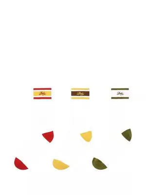 Drole De Monsieur Funny Striped Embroidered Socks - White