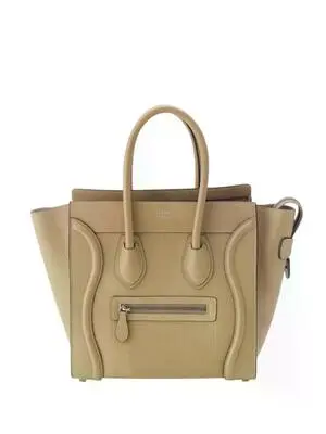 Celine 2012-2018 Micro Drummed Calfskin Luggage Tote Bag - Neutrals
