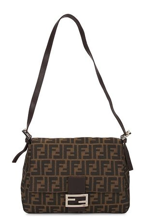 Fendi Zucca Mama Forever Baguette Shoulder Bag - Brown