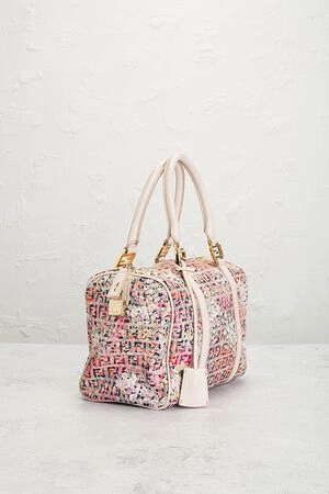 Fendi Zucchino Forever Bauletto Mini Boston Bag