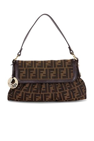 Fendi Zucca Chef Shoulder Bag - Brown