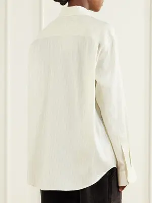 Studio Nicholson View Striped Cotton And Silk-blend Shirt