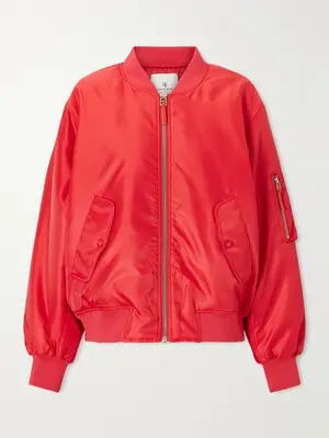 ANINE BING Leon Shell Bomber Jacket - Red