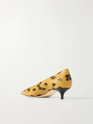 JIMMY CHOO Amelia 30 Leopard-print Snake-effect Leather Pumps